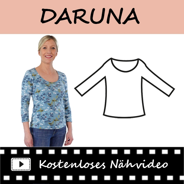 Kostenloses Schritt für Schritt Nähvideo zum Damen Shirt mit Rundhals ...